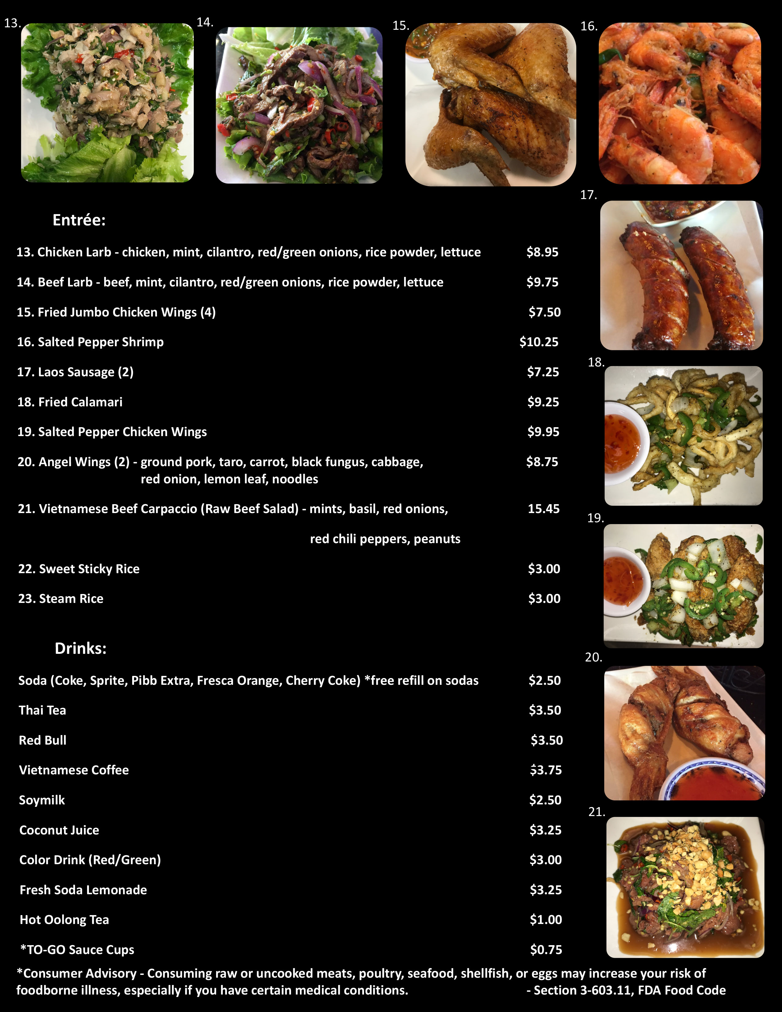 Menu The Spot Menu The Spot